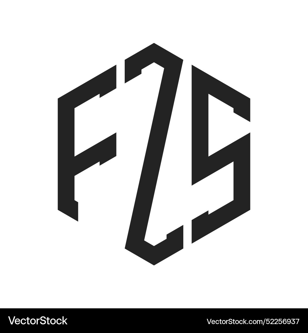 Fzs logo design initial letter monogram Royalty Free Vector