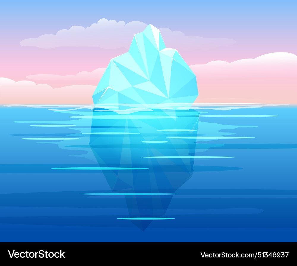 Iceberg arctic pole landscape Royalty Free Vector Image