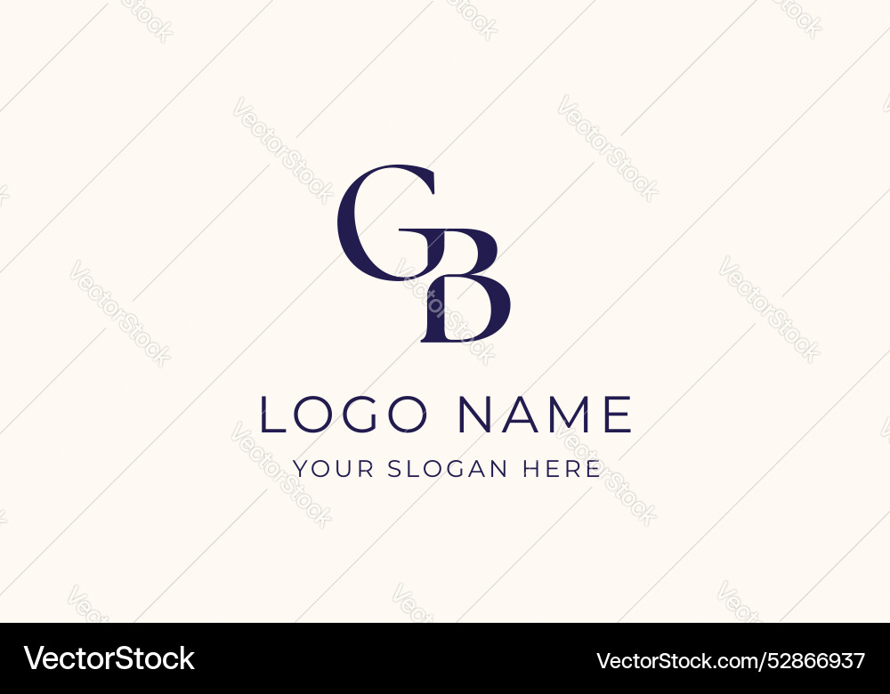 Logo letter g and b connected initial Royalty Free Vector