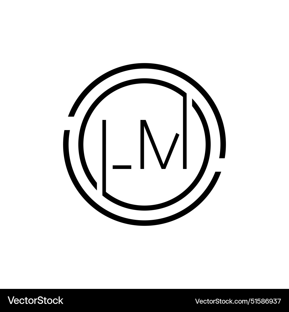 Luxury Letter Lm Logo Designroyal Premium Vector Image