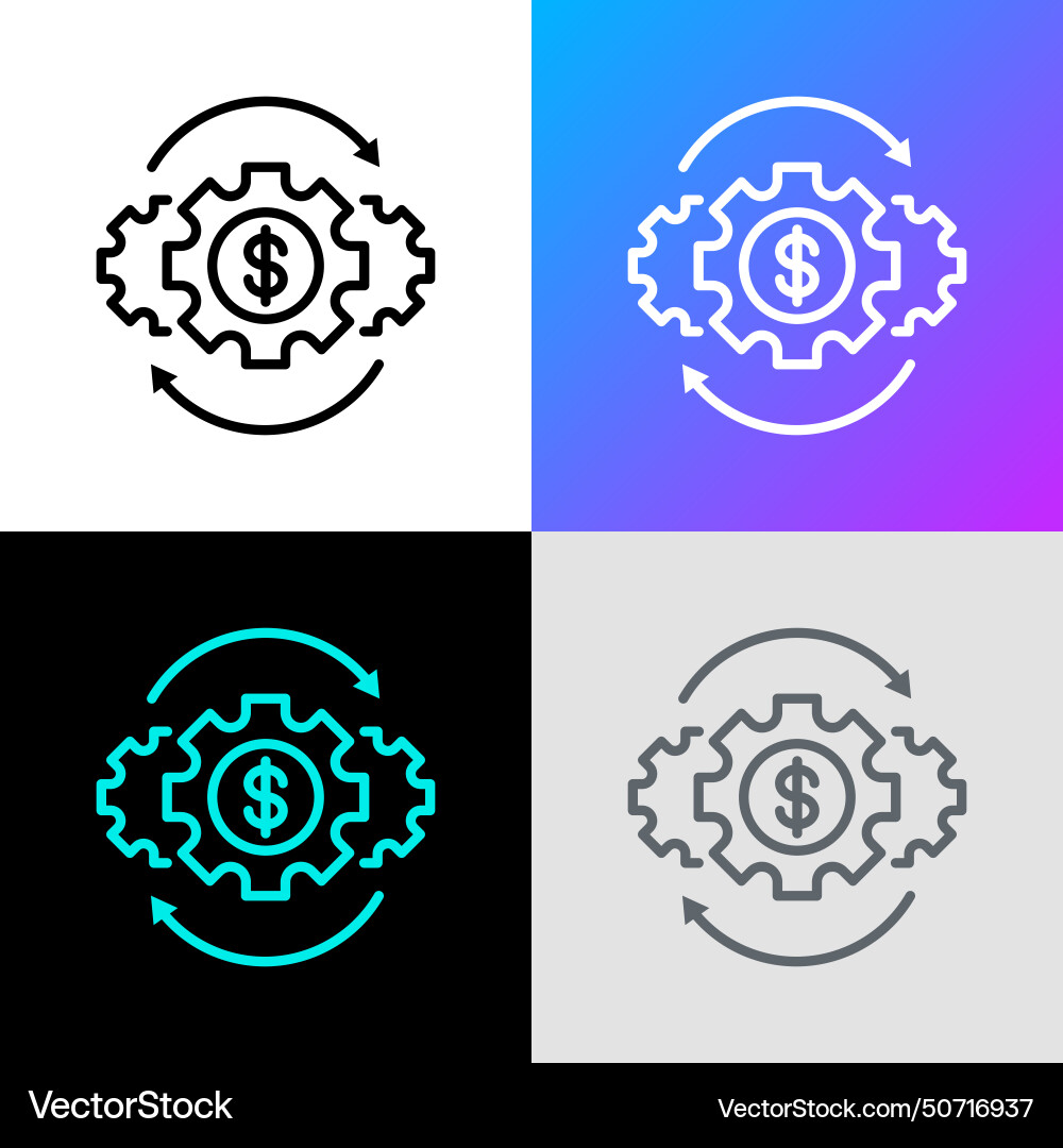 Money management thin line icon investment Vector Image