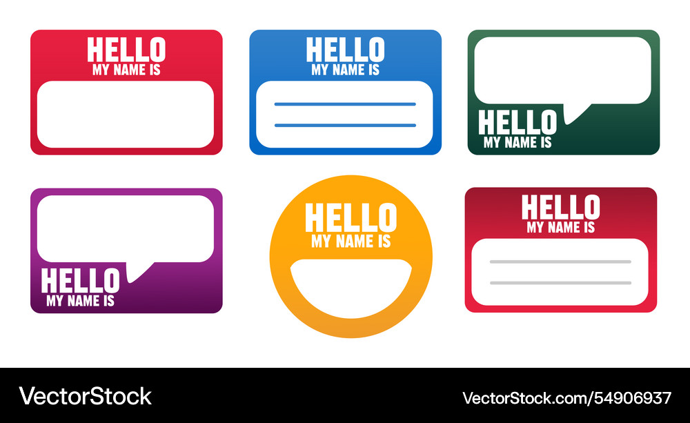 Name tag to introduce yourself Royalty Free Vector Image