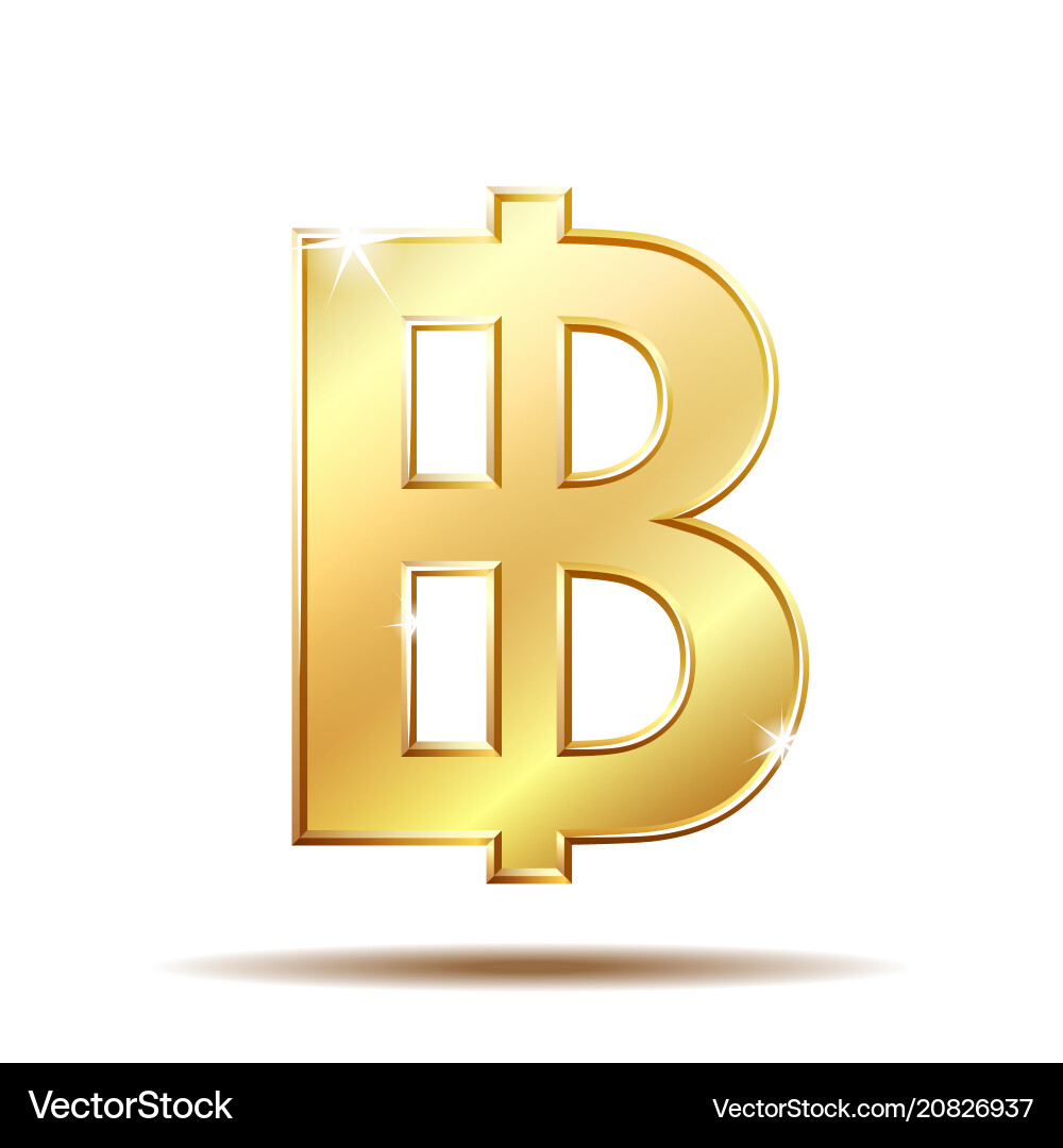 Thai Baht Currency Symbol Royalty Free Vector Image