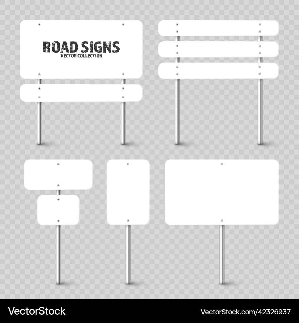 Various road traffic signs highway signboard Vector Image