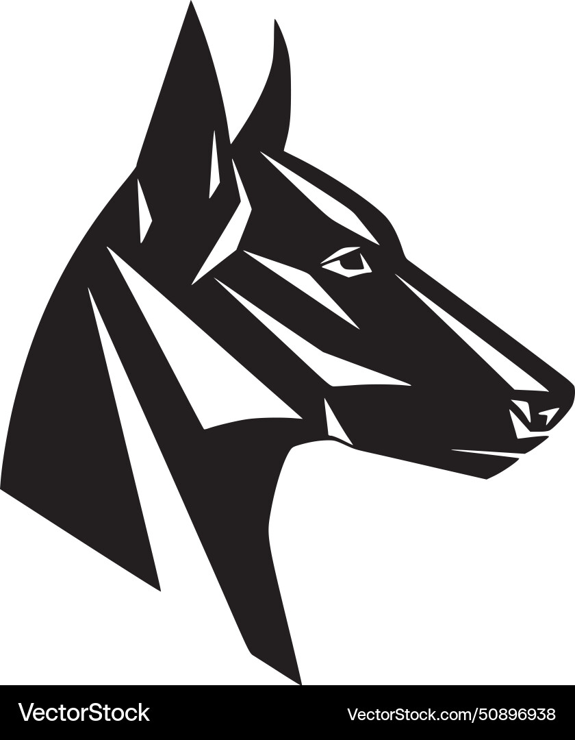 Australian kelpie - black and white Royalty Free Vector