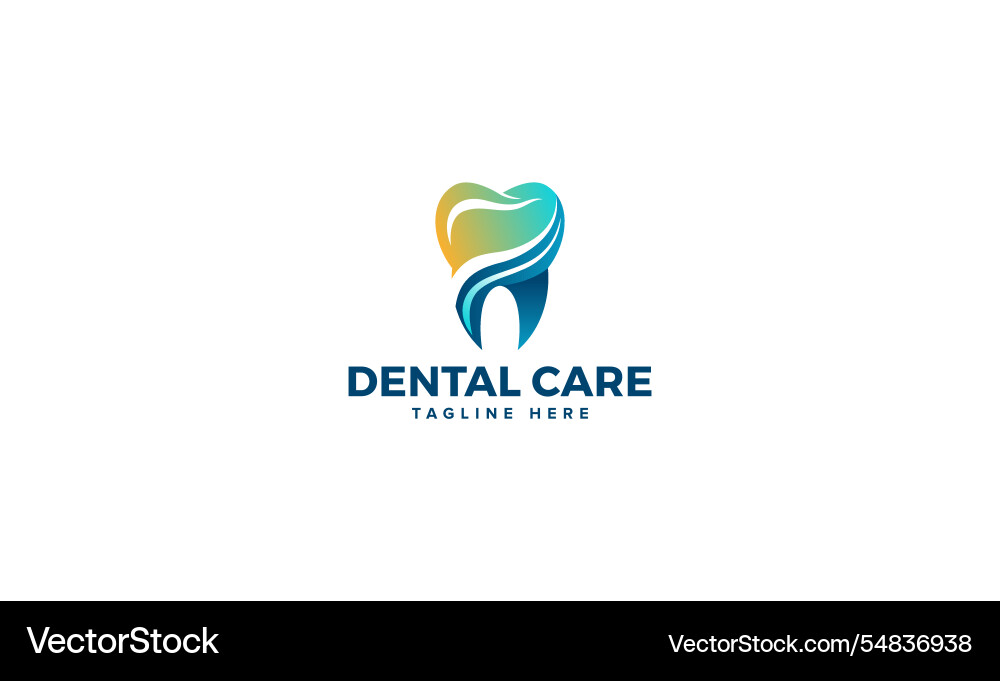 Dental care logo design Royalty Free Vector Image