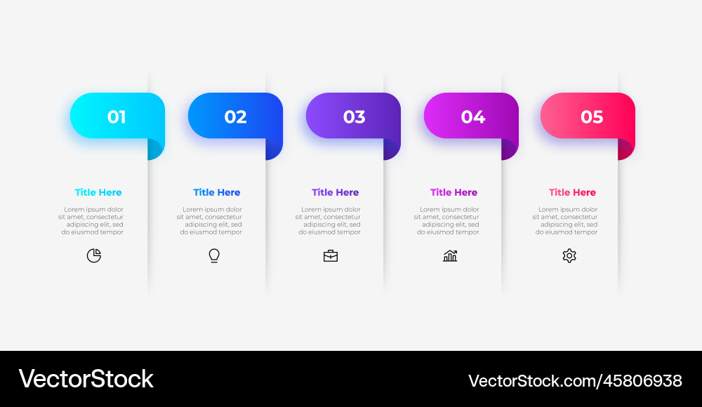 Five banners placed in horizontal row concept Vector Image