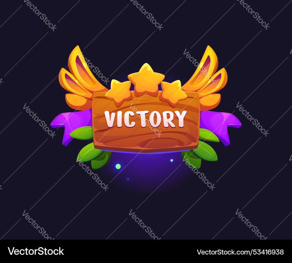 Game Victory Badge Icon Royalty Free Vector Image