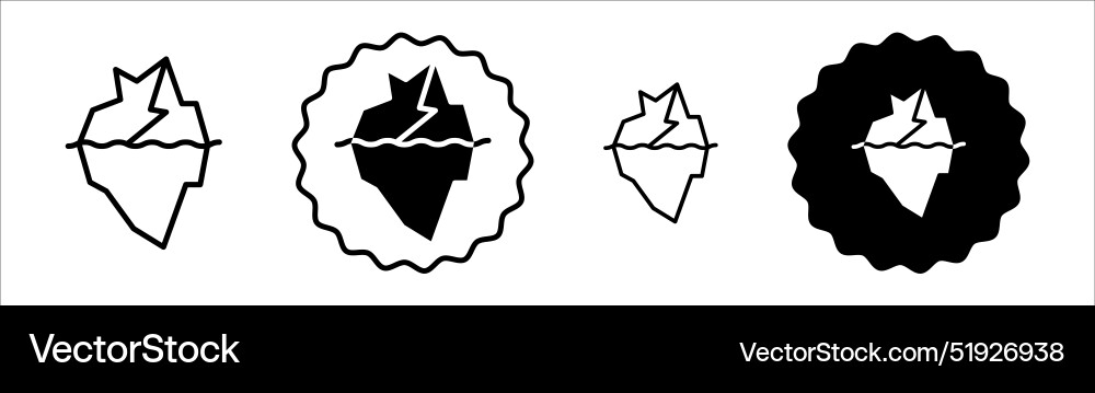 Iceberg icon symbol set collection iceberg simple Vector Image