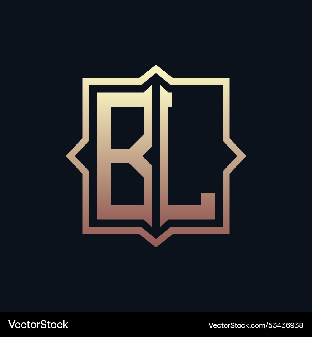 Luxury initial bl monogram logo design elegant Vector Image