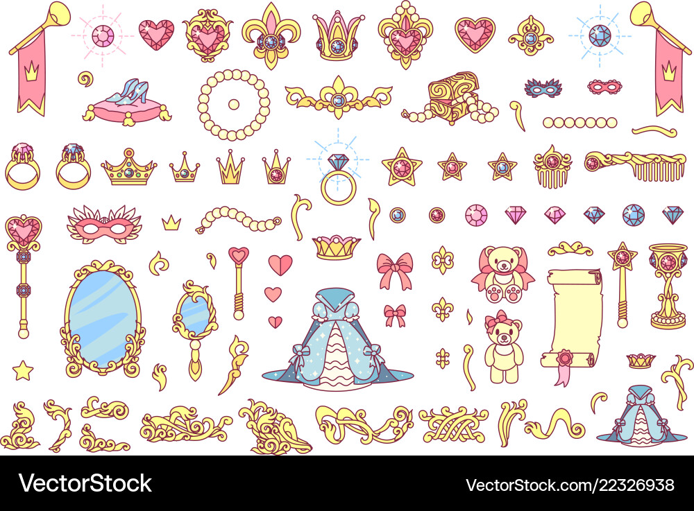 Royal jewelry collection Royalty Free Vector Image