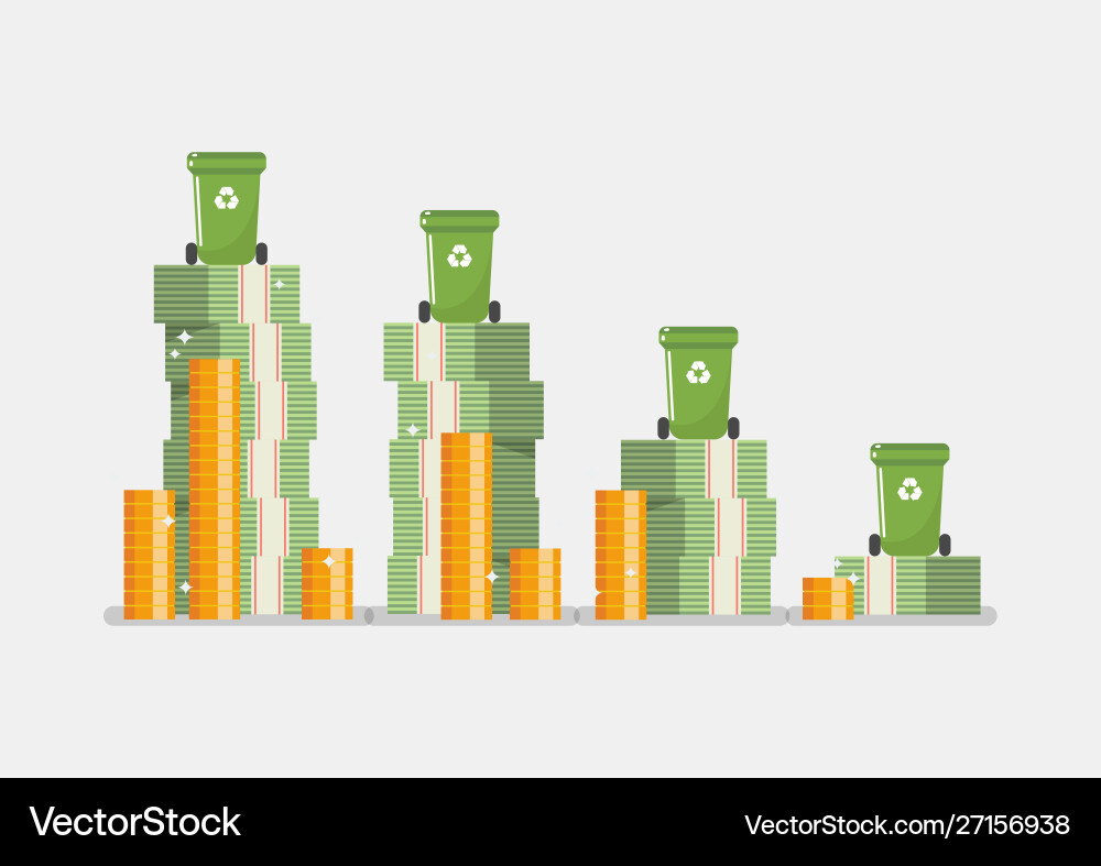 Waste management budget infographic Royalty Free Vector