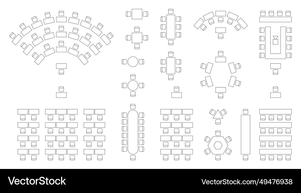 Wedding seating plan conference banquet Royalty Free Vector