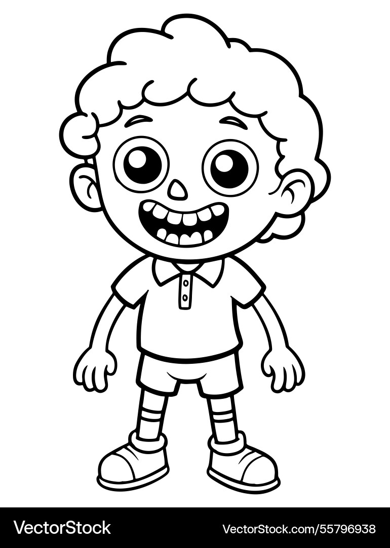 Zombie apocalypse coloring page for kids Vector Image