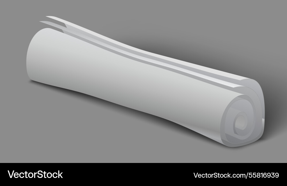3d clear white paper roll newspaper template Vector Image