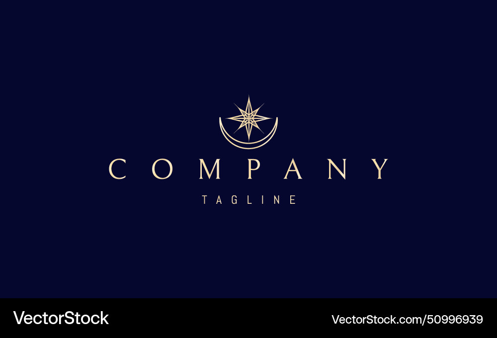 A golden logo with an abstract image Royalty Free Vector
