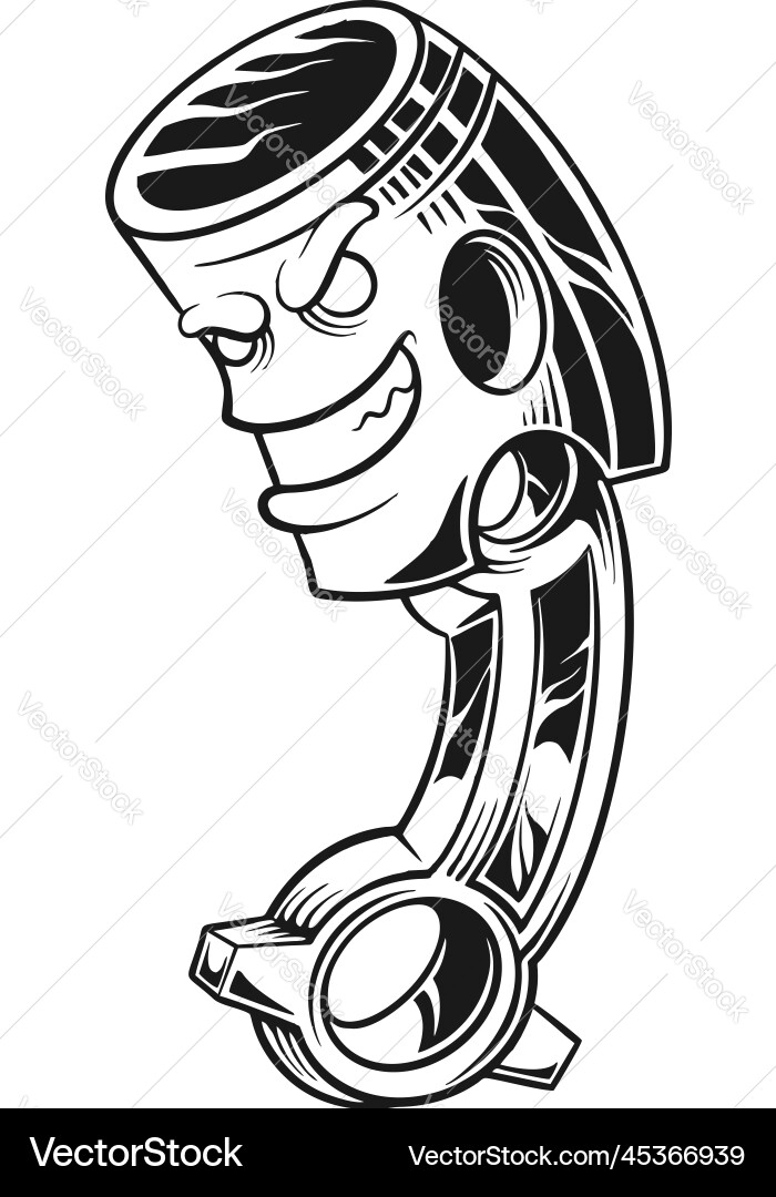 Angry engine piston racing logo mascot silhouette Vector Image