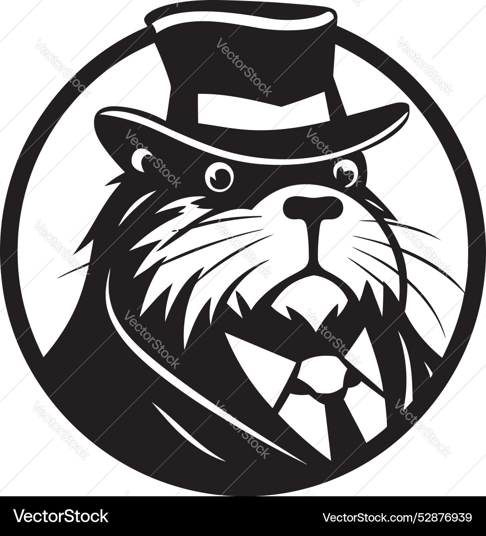 Beaver crest design regal symbol Royalty Free Vector Image