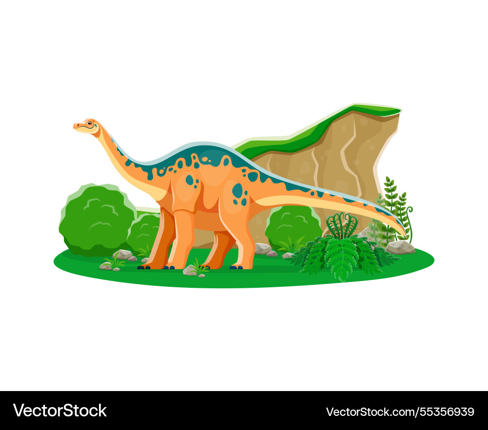 Cartoon prehistoric apatosaurus dinosaur character