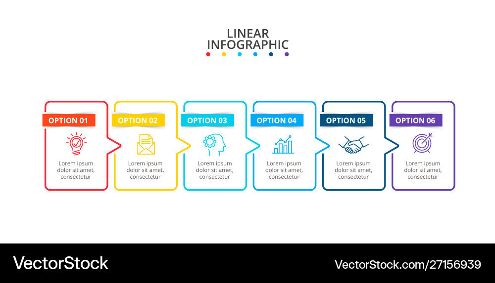 Colorful Line Infographic Template Royalty Free Vector Image