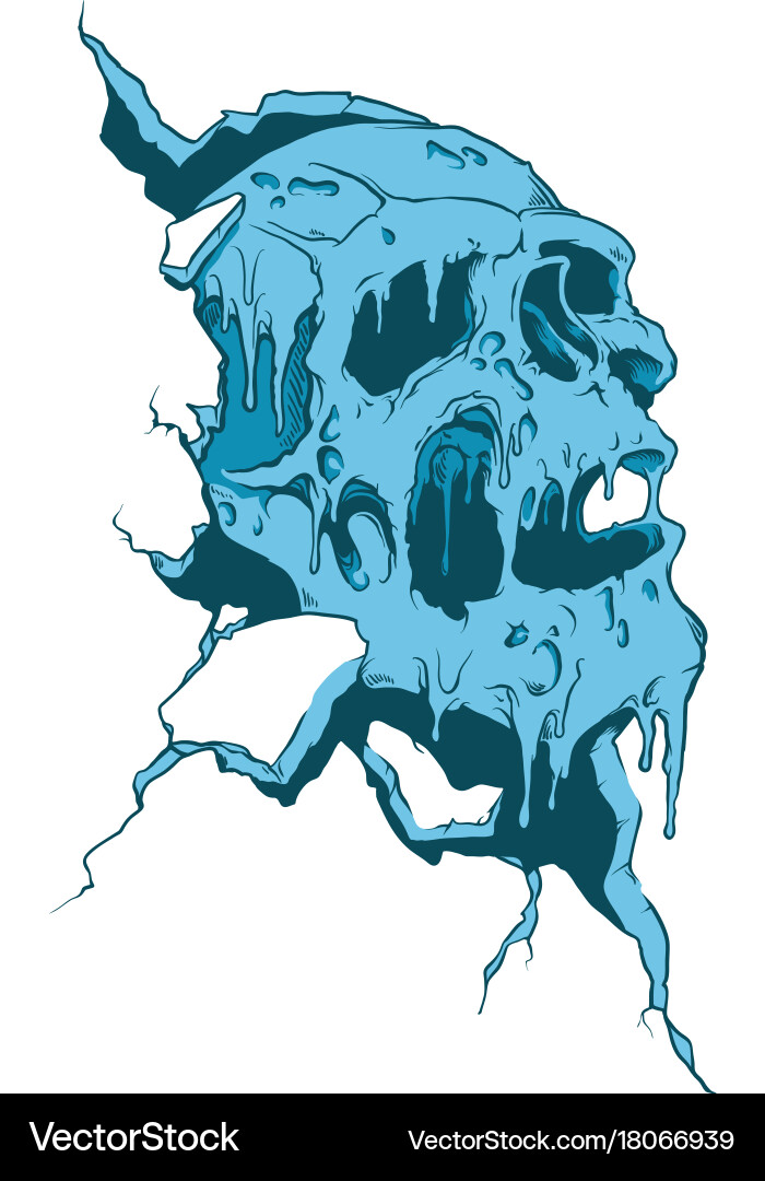 Fractured Ice Skull Royalty Free Vector Image - VectorStock