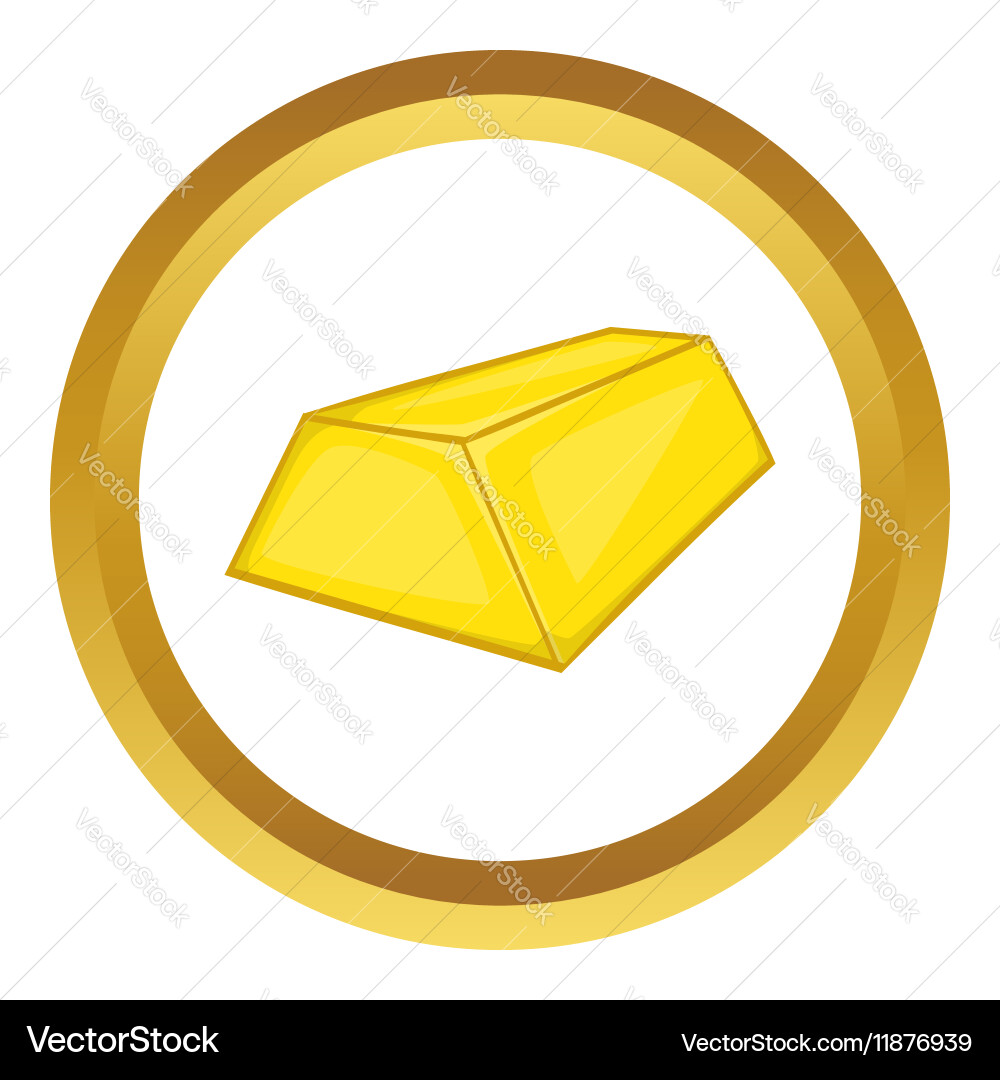 Gold ingot icon Royalty Free Vector Image - VectorStock