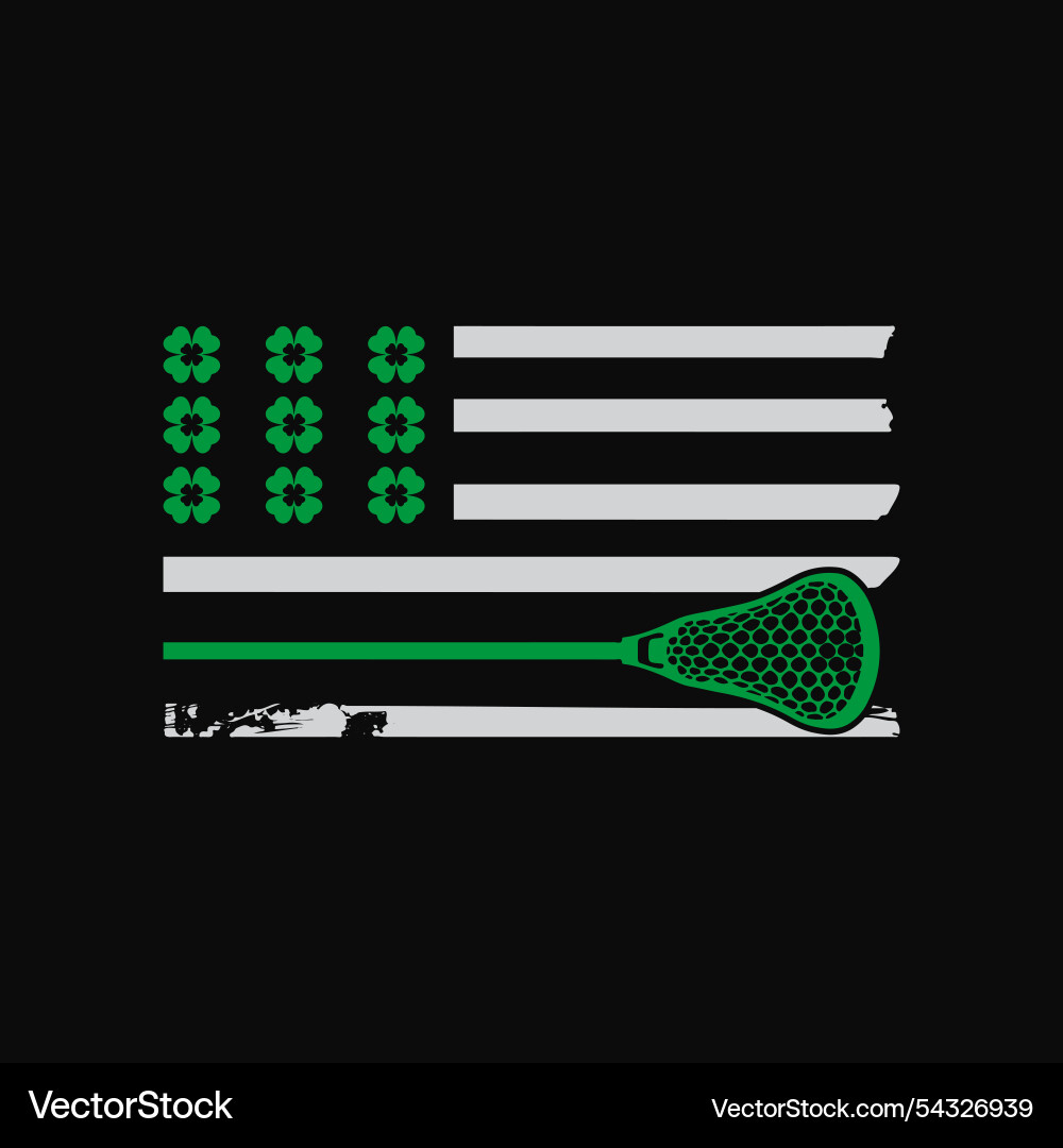 Lacrosse st patricks day gift us american flag sha