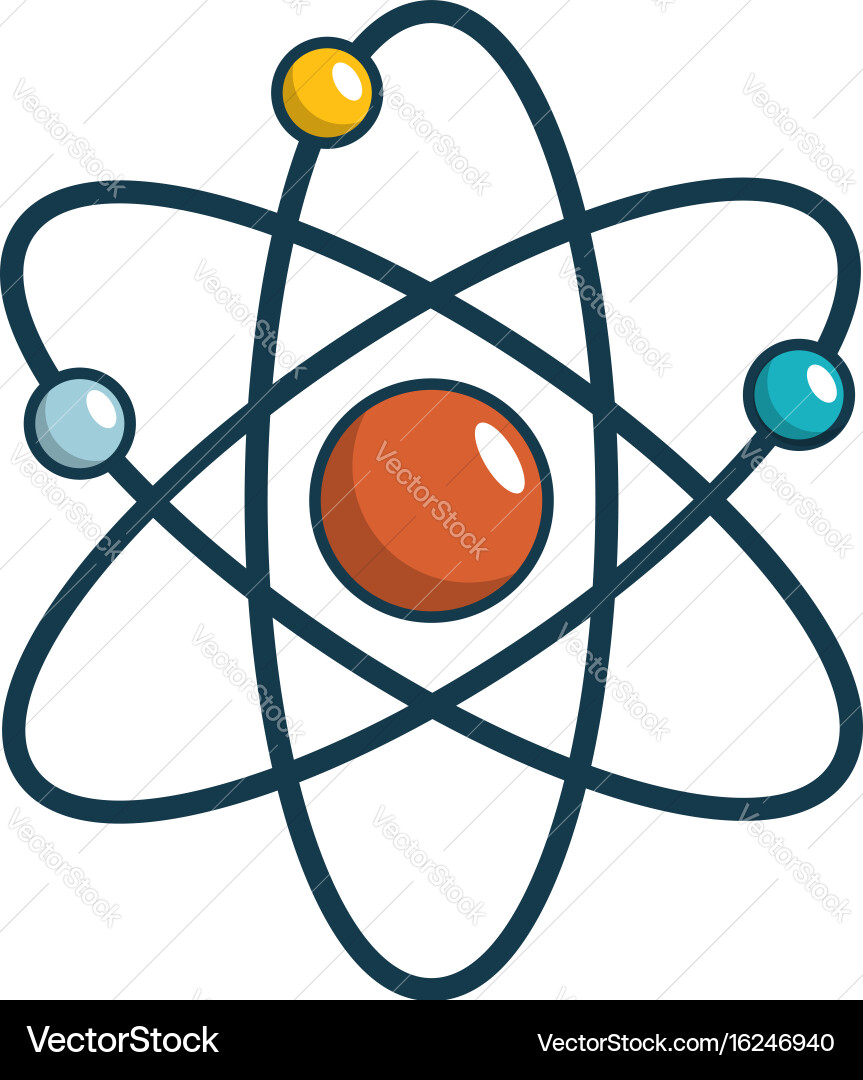 Atom icon cartoon style Royalty Free Vector Image