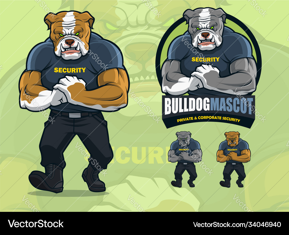 Bulldog mascot for security company with optional Vector Image