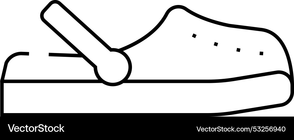 Crocs beach footwear line icon Royalty Free Vector Image
