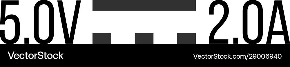 Direct current dc symbol sign for 5v and 2a Vector Image