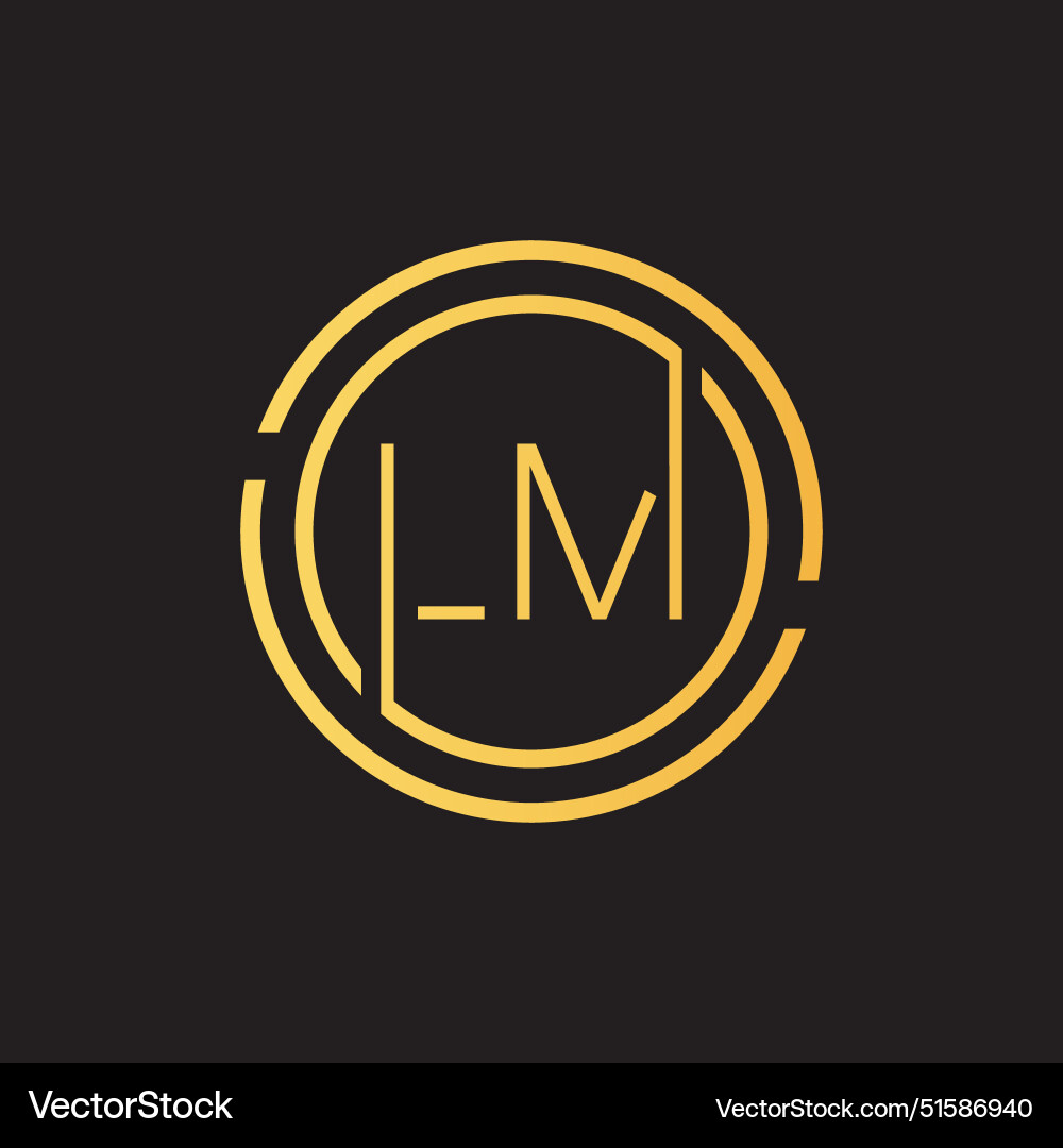 Luxury letter lm logo designroyal premium Vector Image