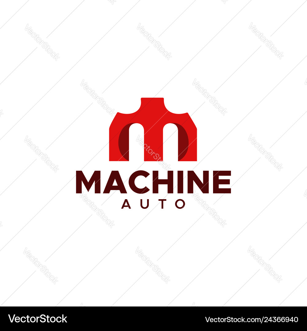 M machine auto logo Royalty Free Vector Image - VectorStock