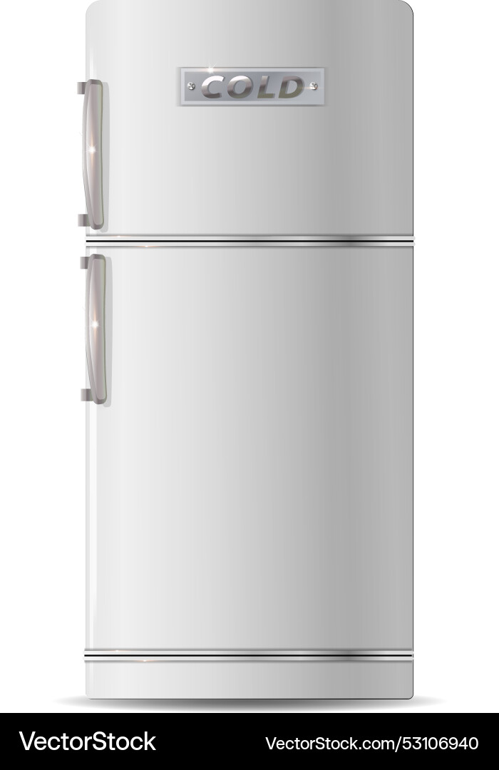 Retro fridge in realistic style isolated Vector Image