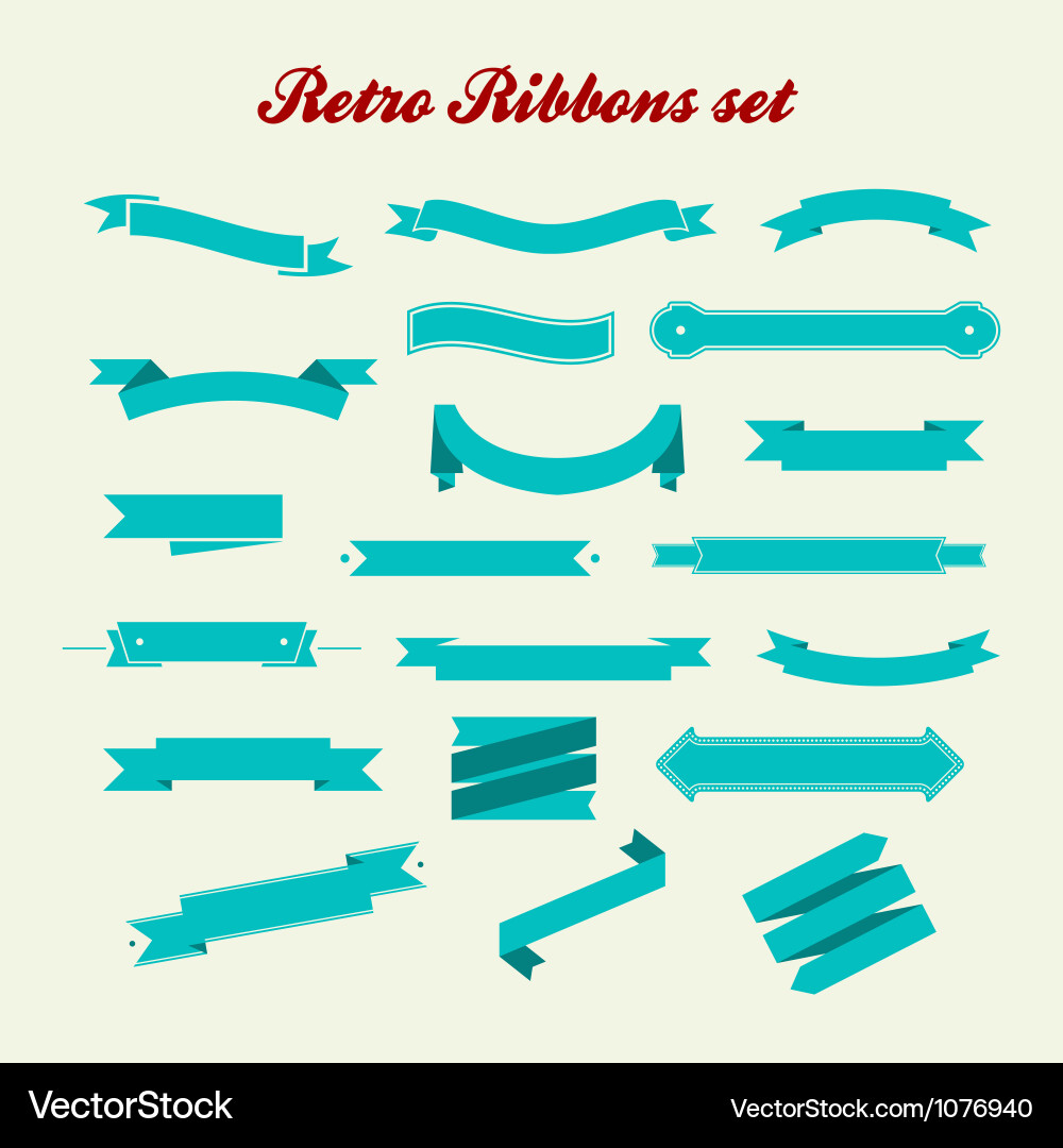 Retro styled ribbons collection Royalty Free Vector Image