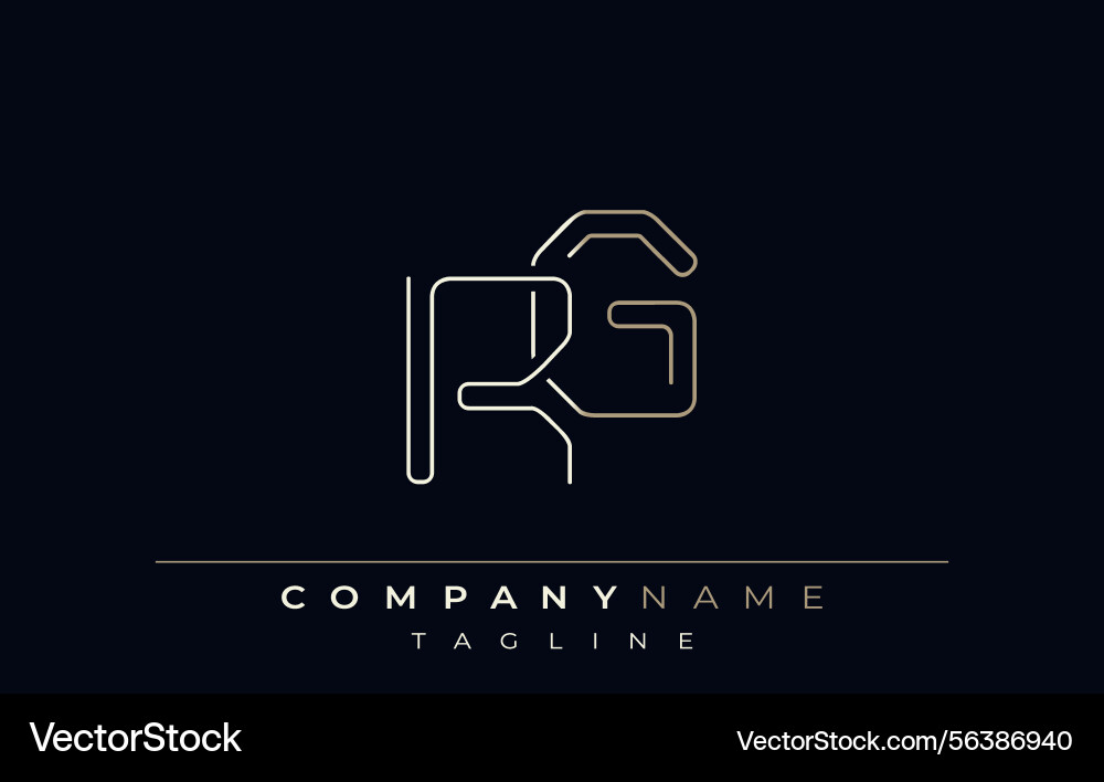 Rg abstract line style logo Royalty Free Vector Image