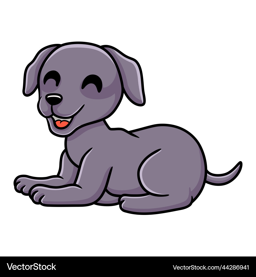 Cute weimaraner dog cartoon lying down Royalty Free Vector