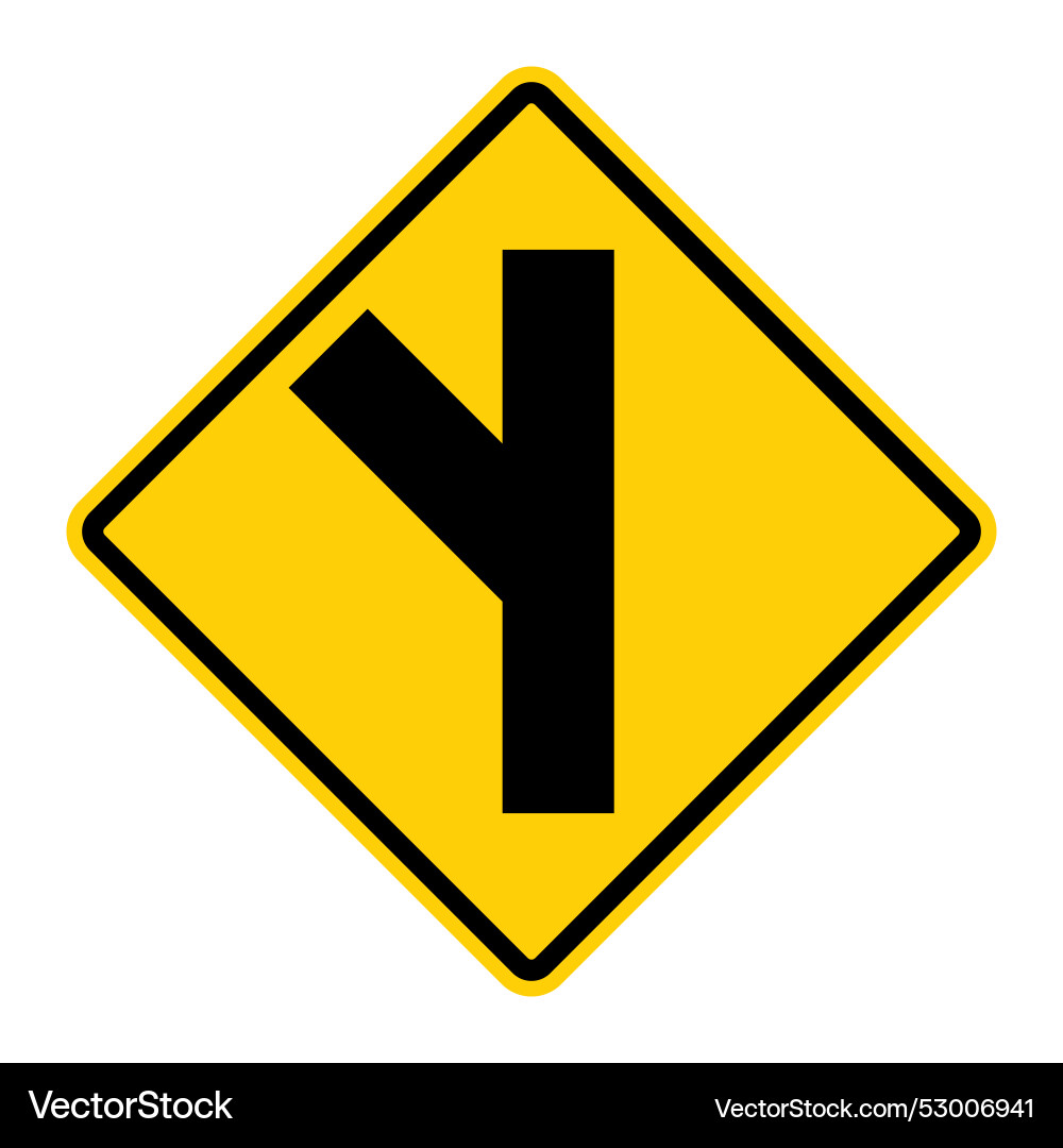 Diagonal side road intersection sign Royalty Free Vector