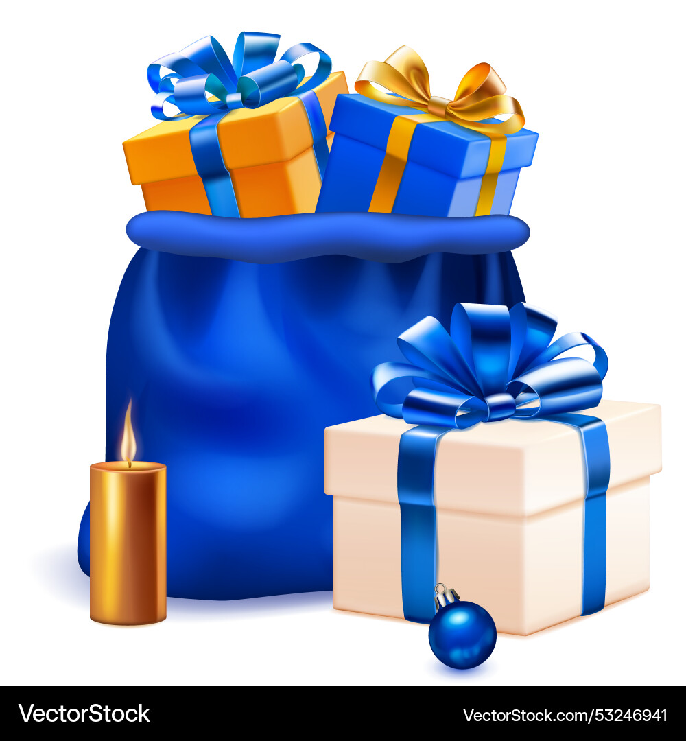 Gifts and presents in bag Royalty Free Vector Image