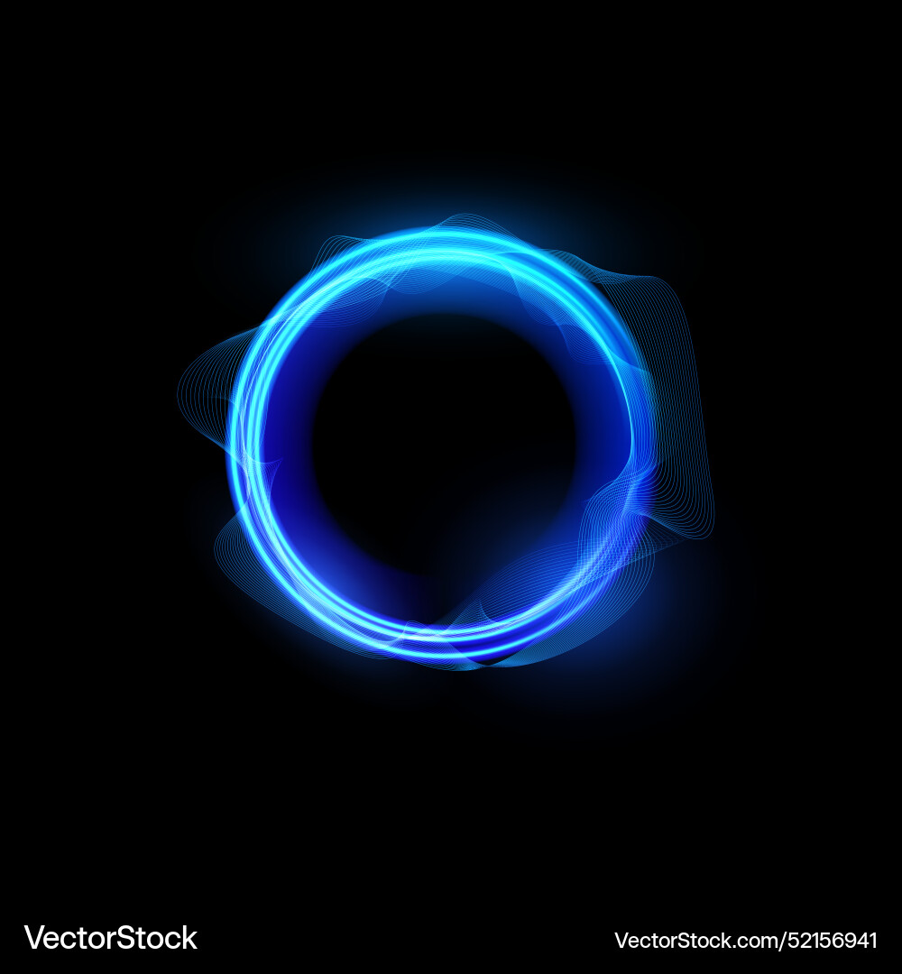 Glowing neon blue circle Royalty Free Vector Image