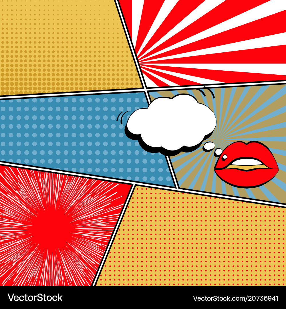 Pop Art Comic Book Template Royalty Free Vector Image