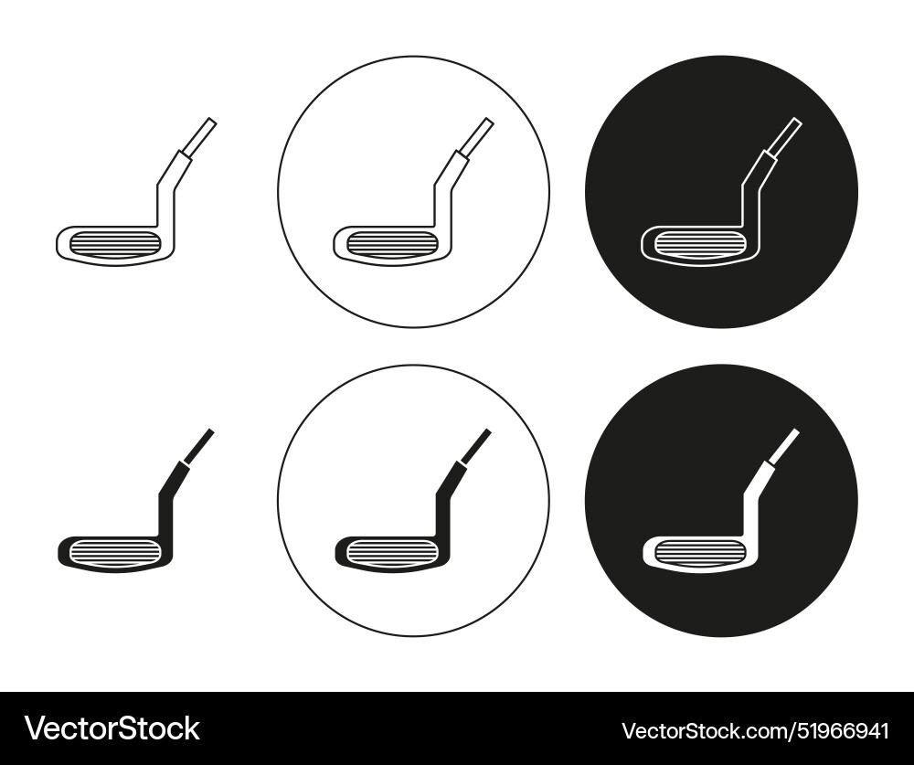 Putter line logo art icon mark outline Royalty Free Vector