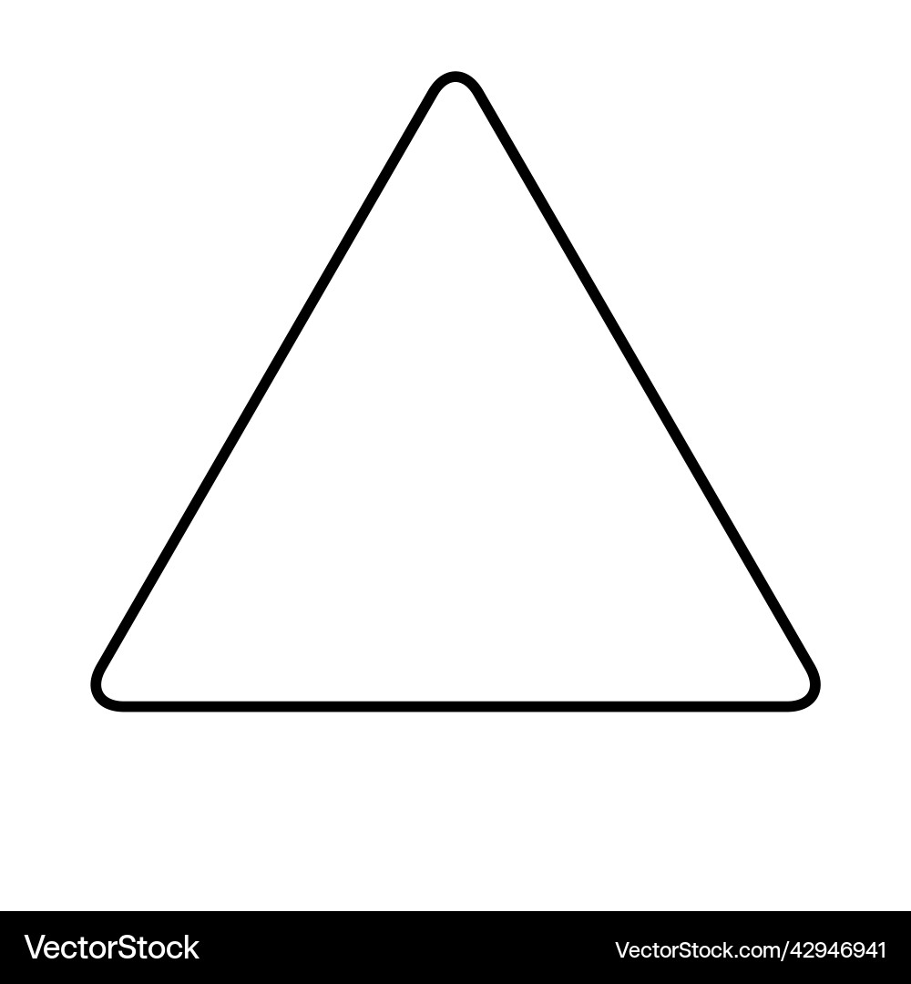 Triangle shape rounded corner stroke high quality Vector Image