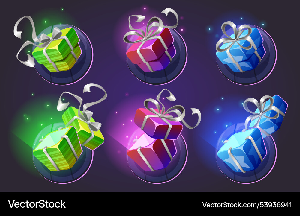Ui game gift box birthday present icon Royalty Free Vector