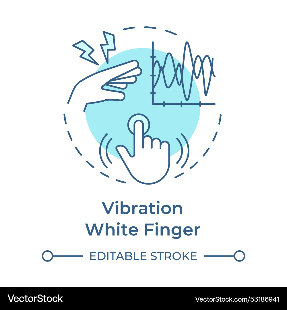 Vibration white finger soft blue concept icon Vector Image
