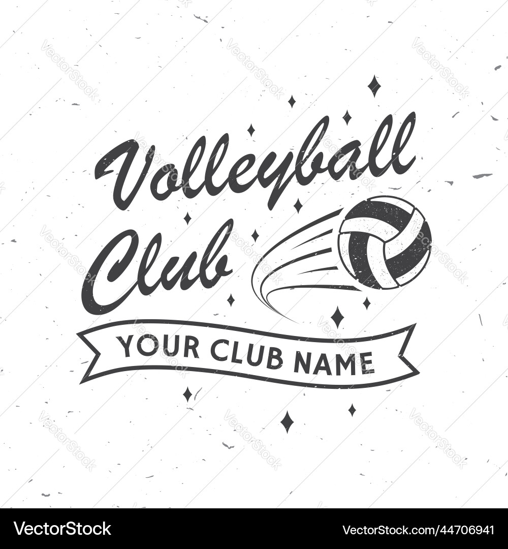 Volleyball club badge design Royalty Free Vector Image