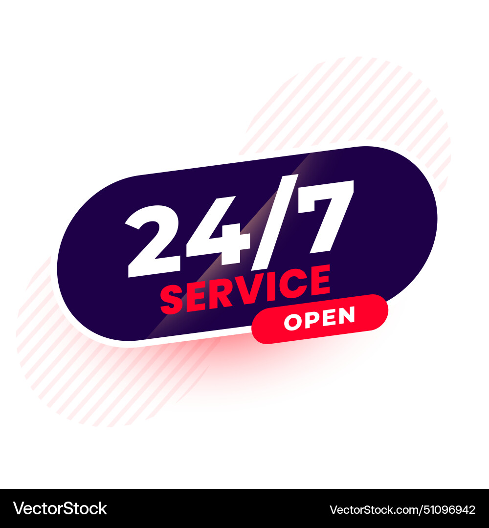 24 hour open helpdesk template for retail Vector Image