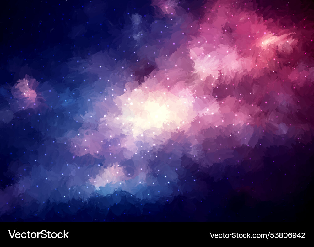 Abstract hand painted starry night sky background Vector Image