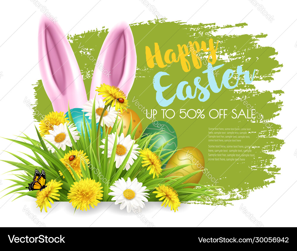 Colorful Easter Sale Background Royalty Free Vector Image
