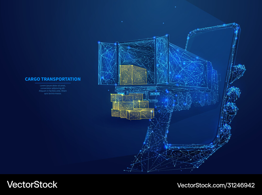 Digital Cargo Delivery Network Royalty Free Vector Image
